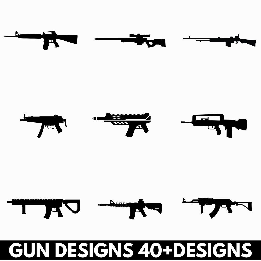 Guns SVG Bundle, Military Weapon Svg, Pistol Svg, Cut Files for Cricut ...