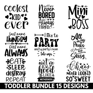 Toddler SVG Bundle, Funny Kids SVG, Cool Kids Svg, Onesies Svg, Toddler ...