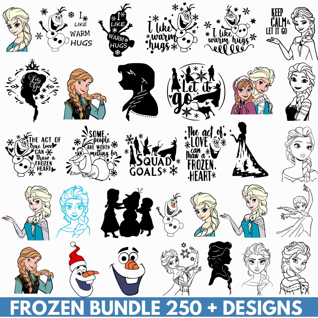 Frozen Svg Bundle, Elsa Svg, Frozen Outline, Frozen Birthday, Frozen ...