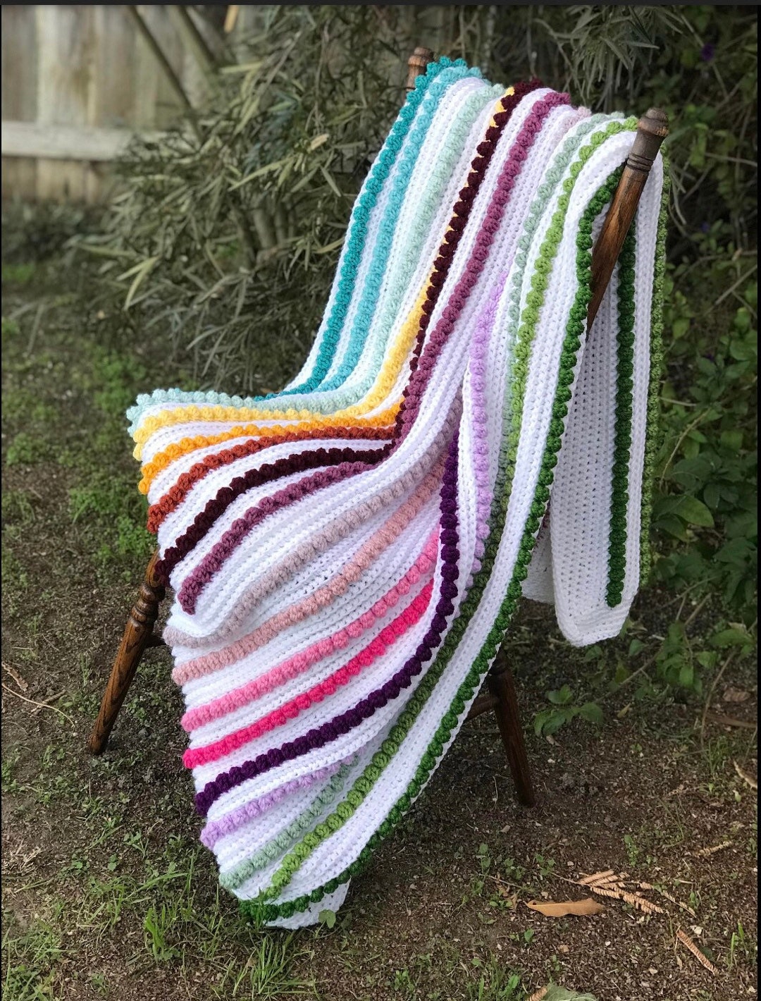 Over the Rainbow Crochet Afghan Blanket Pattern/ Intermediate Beginner ...