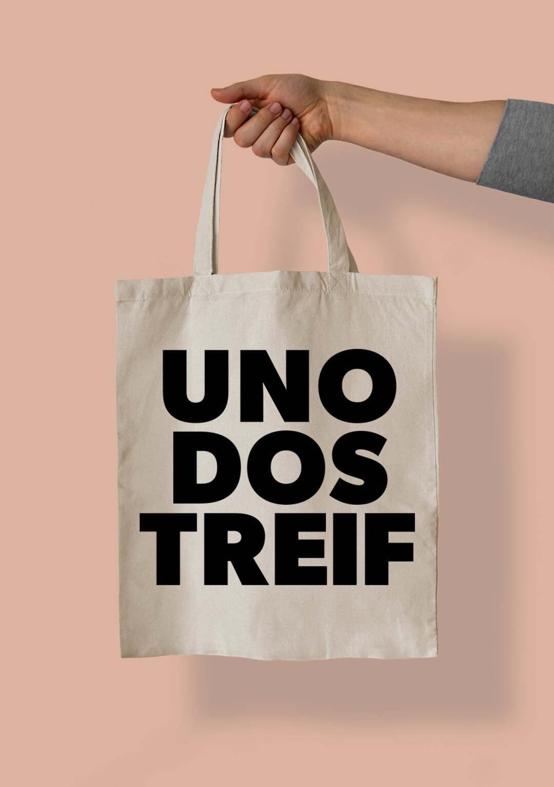 Uno Dos Treif Tote Bag, Jewish Tote Bags, Jewish T-shirts, Yiddish ...