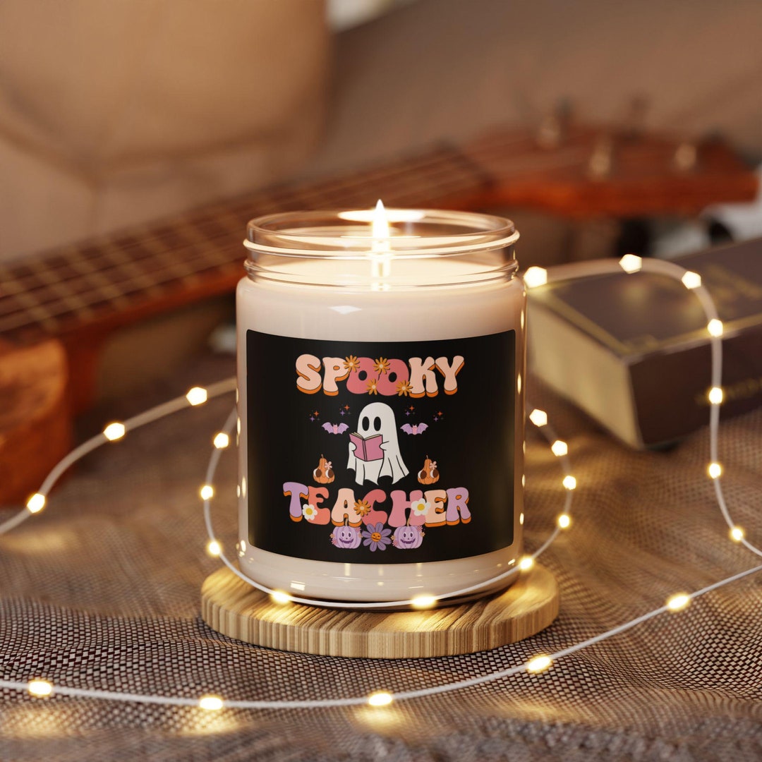 Spooky Teacher Ghost Reading a Book Scented/unscented Soy Candle, 9oz ...