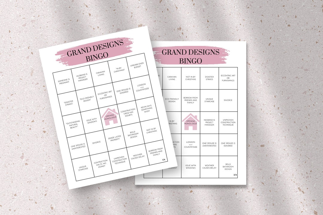 Grand Designs Bingo Game, PDF Download - Etsy