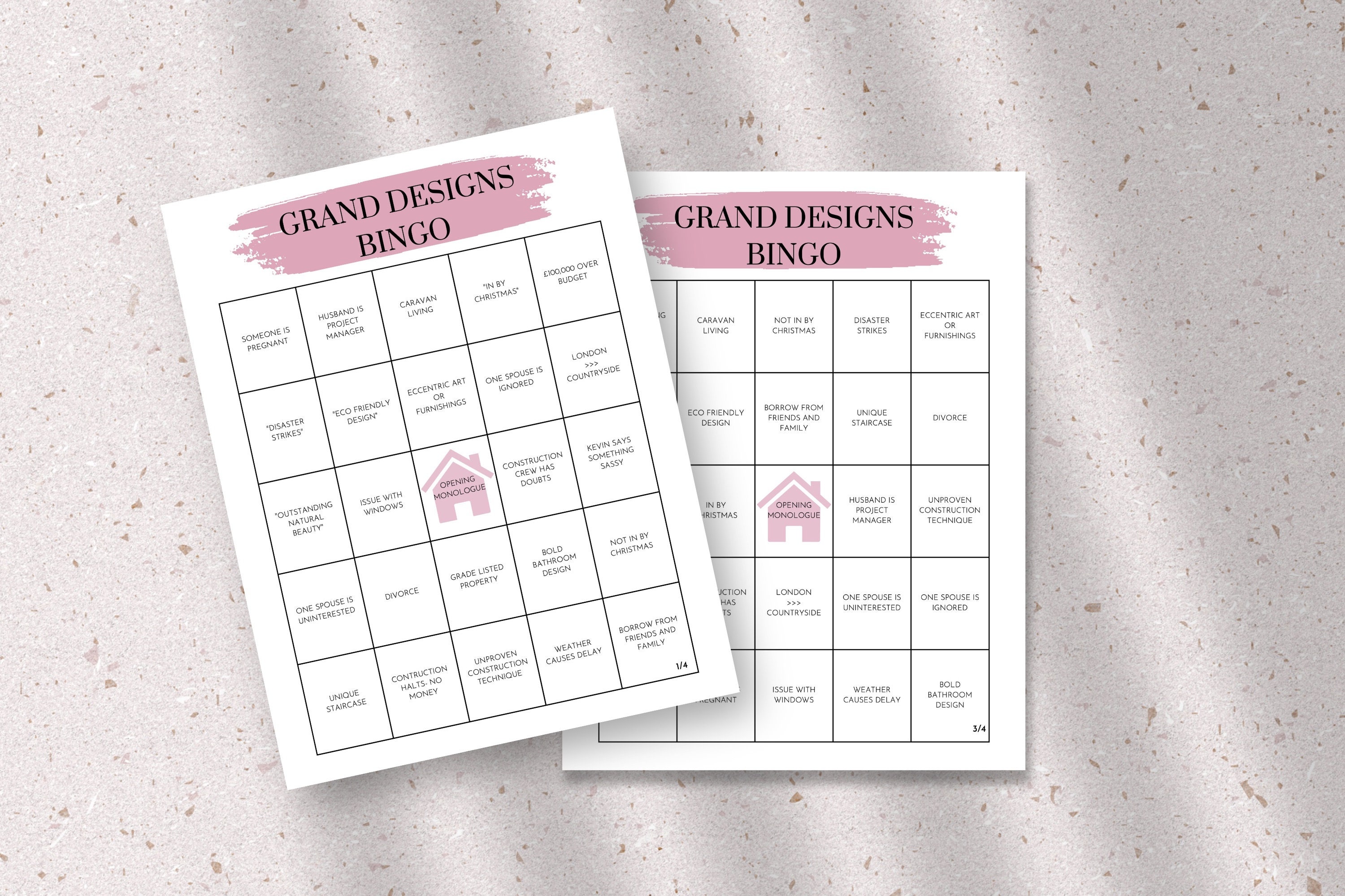Grand Designs Bingo Game, PDF Download - Etsy