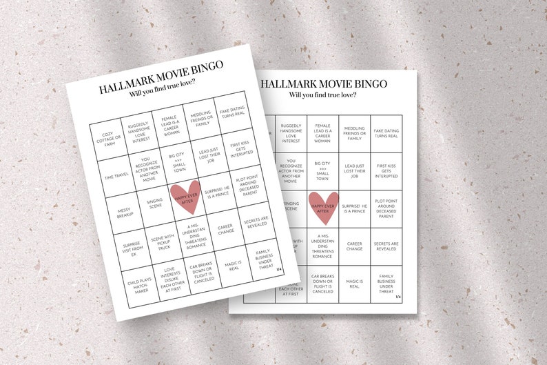 Hallmark Movie Bingo, PDF Game Download - Etsy