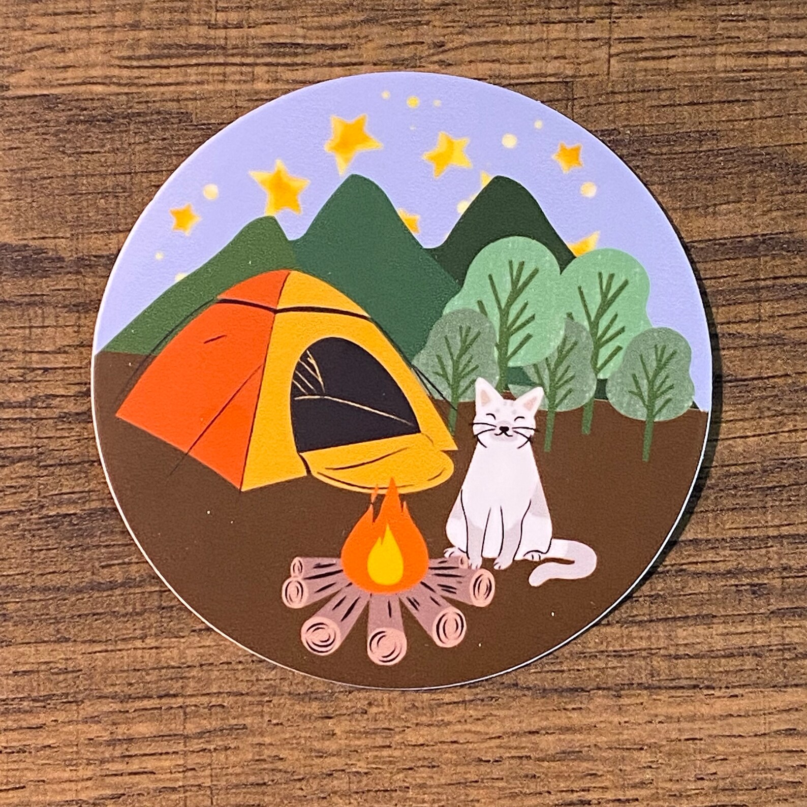 Camping Cat Sticker, Vinyl Die Cut - Etsy