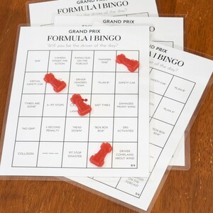 Formula 1 Bingo Card, F1 Game Download, F1 Game for Couples or Friends ...