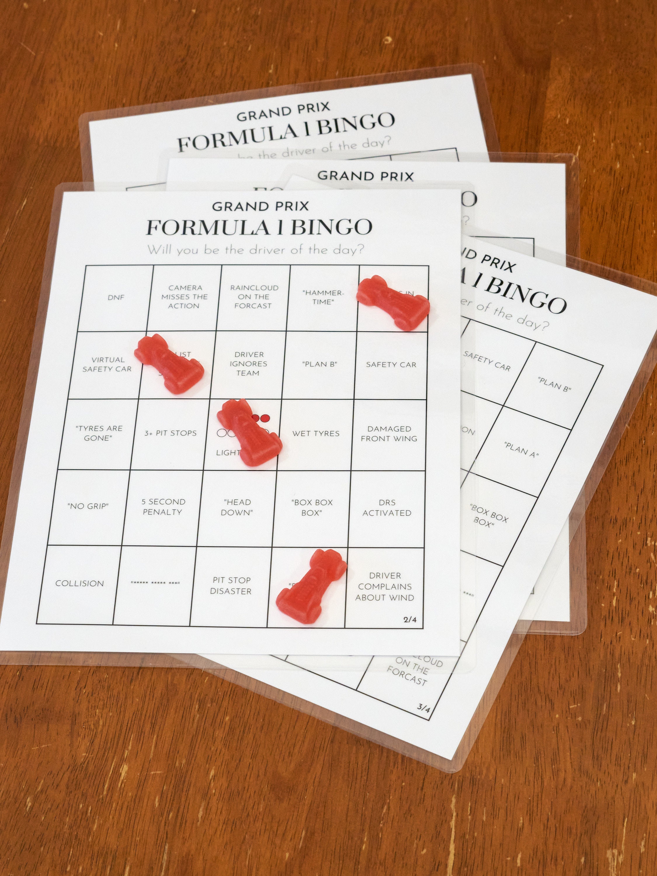 Laminated Bingo Game, Set of Four Cards TV Show - Etsy