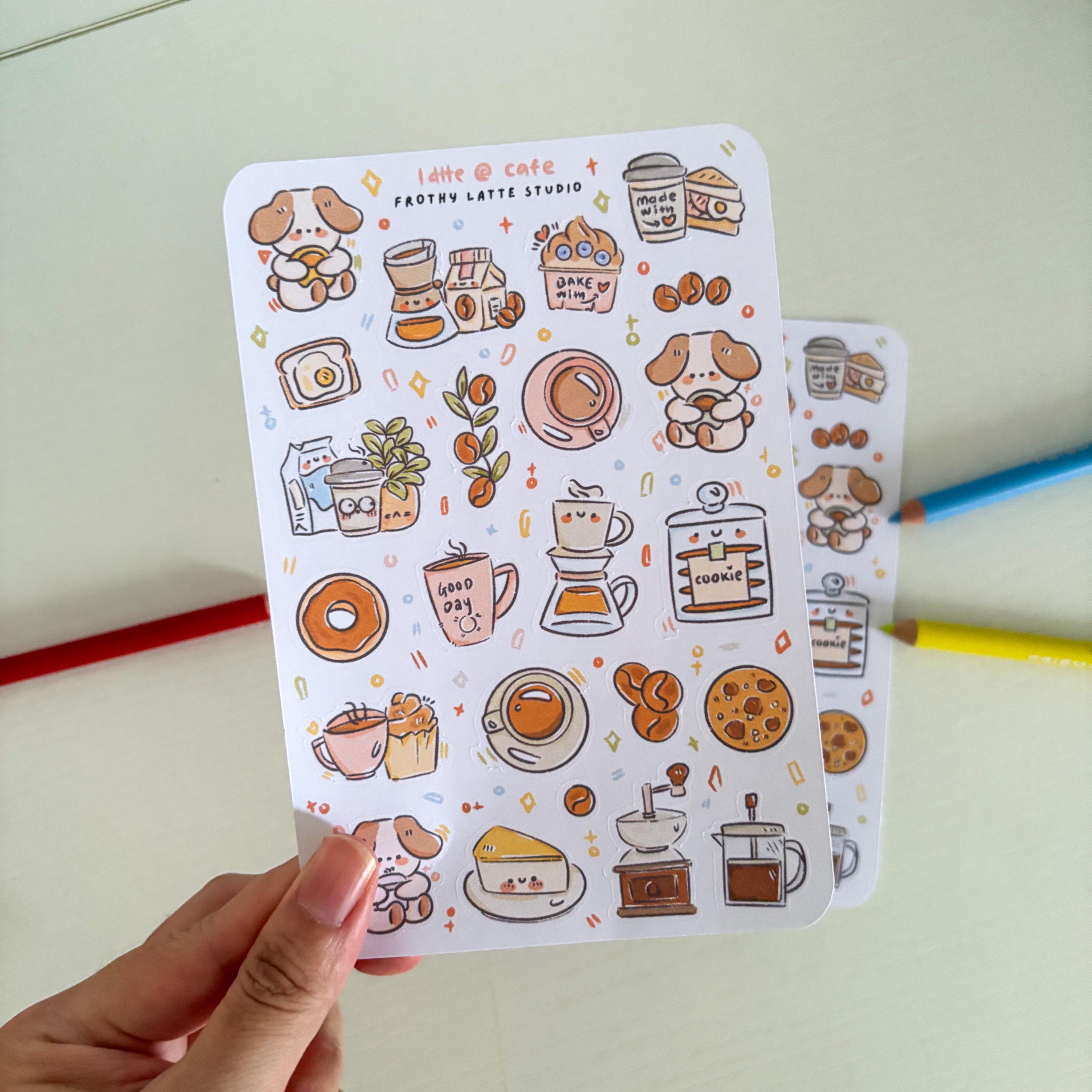 Sticker Sheets | Dog Theme Coffee Cafe Stickers for Journal/planners - Etsy