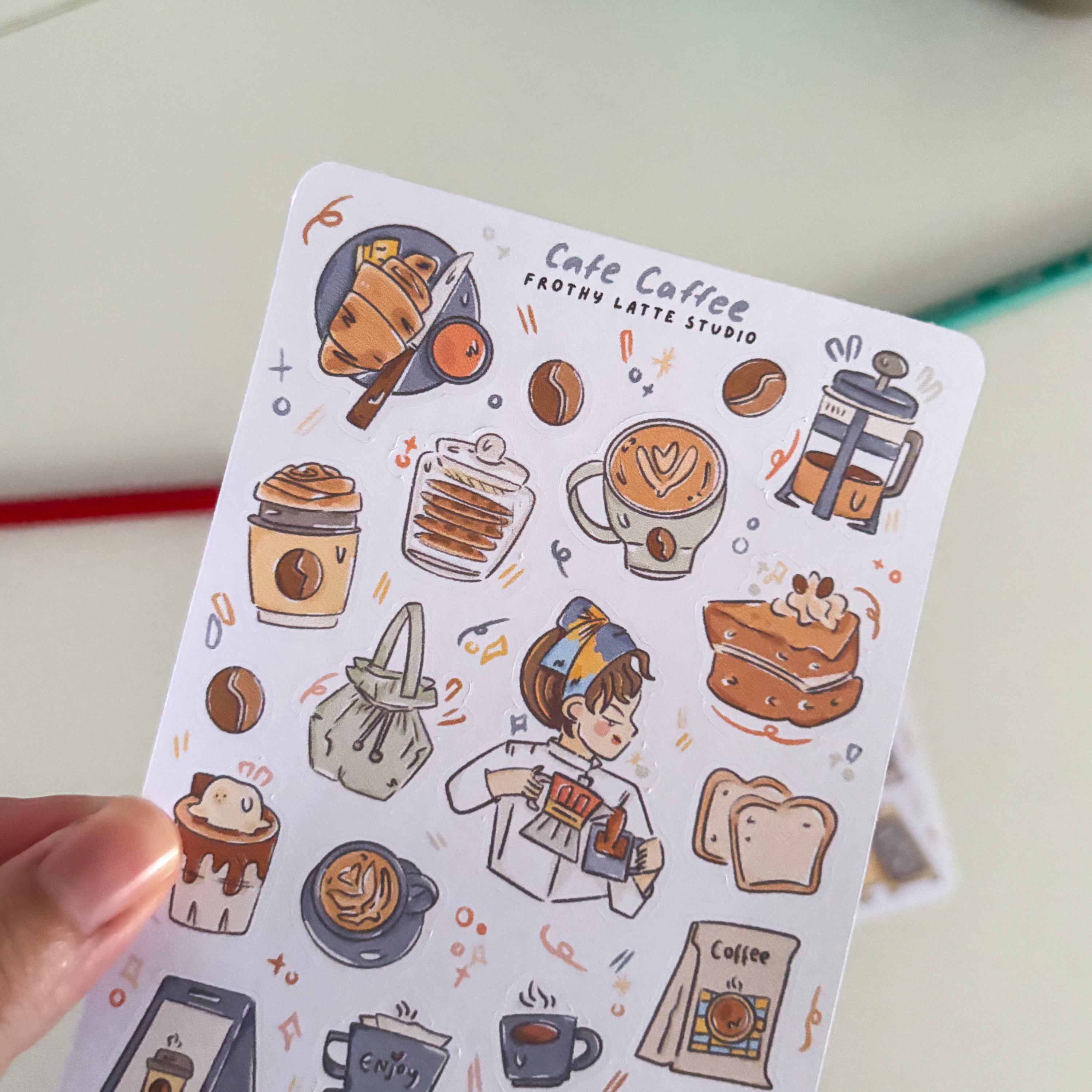 Sticker Sheets | Cafe Barista Coffee Theme Stickers for Journal ...