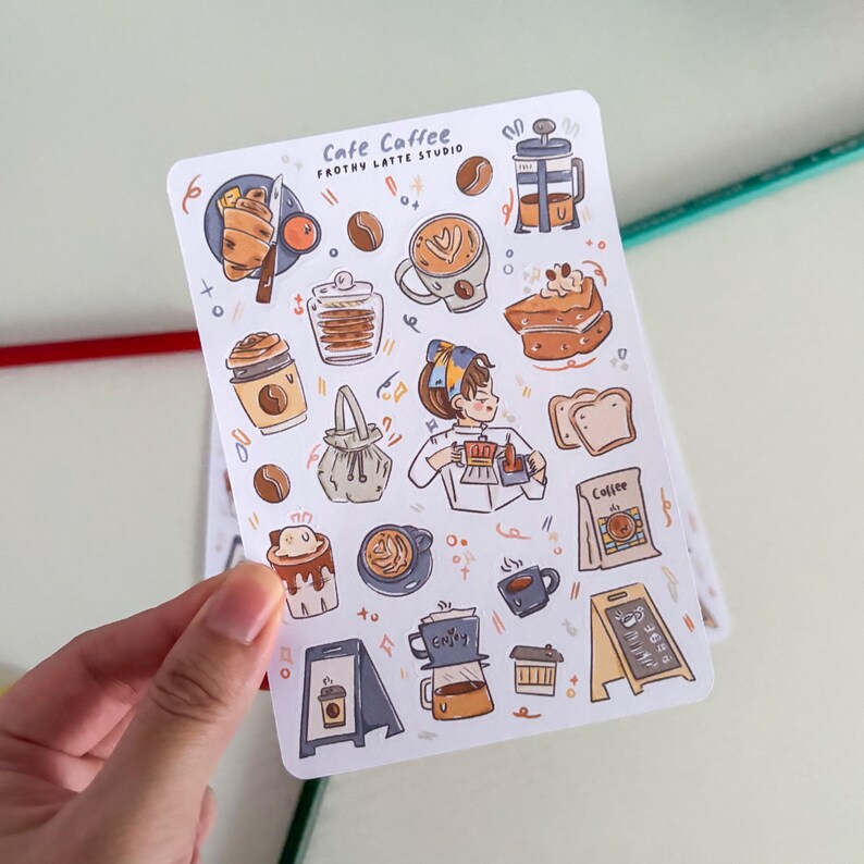 Sticker Sheets | Cafe Barista Coffee Theme Stickers for Journal ...