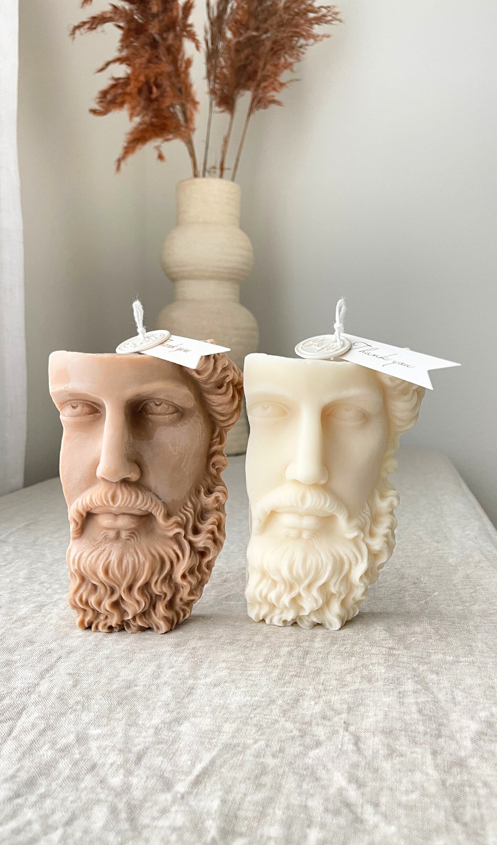 Greek Half Head Sculpture Candle, Shaped Candle, Sculptural Candle ...
