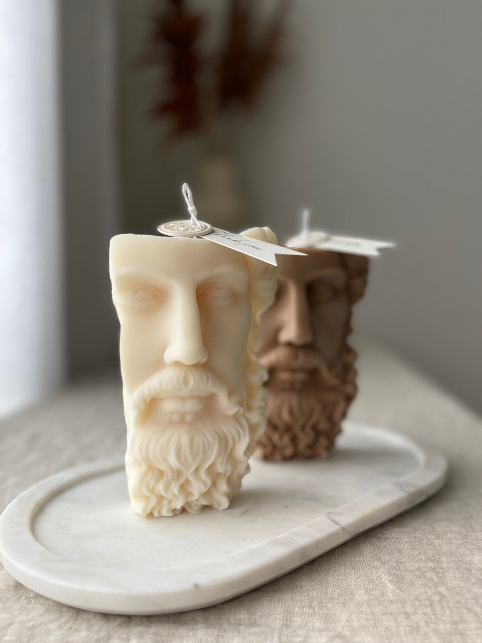 Greek Half Head Sculpture Candle, Shaped Candle, Sculptural Candle ...