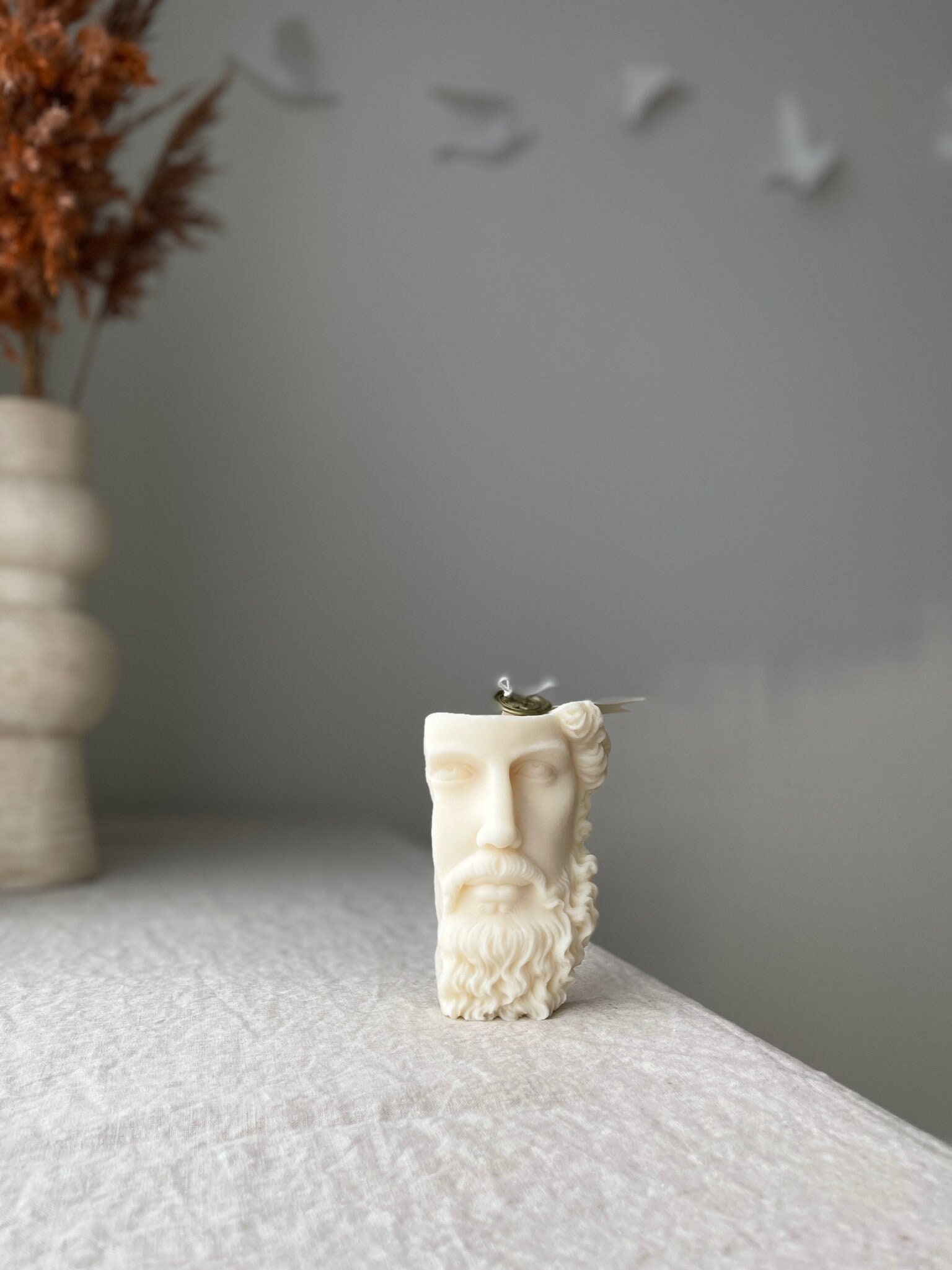 Greek Half Head Sculpture Candle, Shaped Candle, Sculptural Candle ...