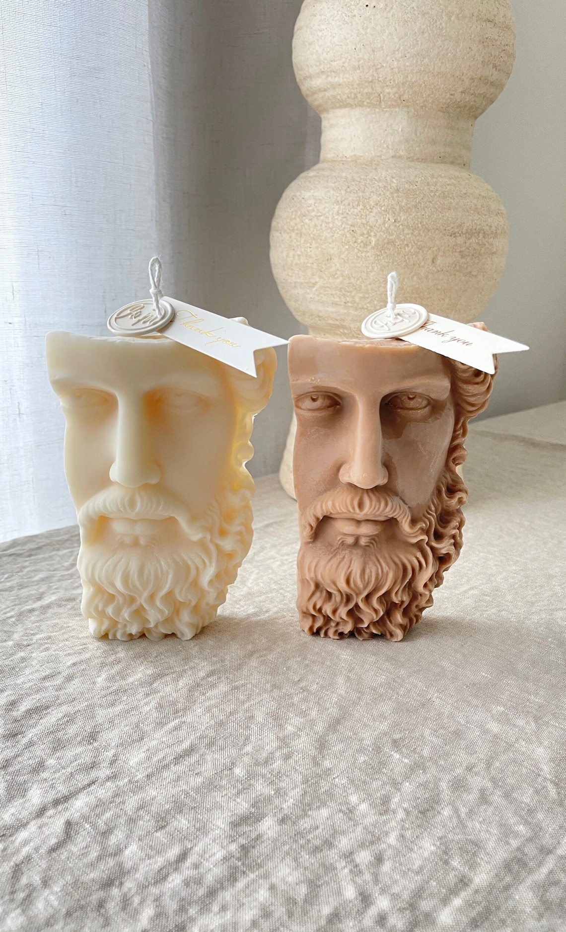 Greek Half Head Sculpture Candle, Shaped Candle, Sculptural Candle ...