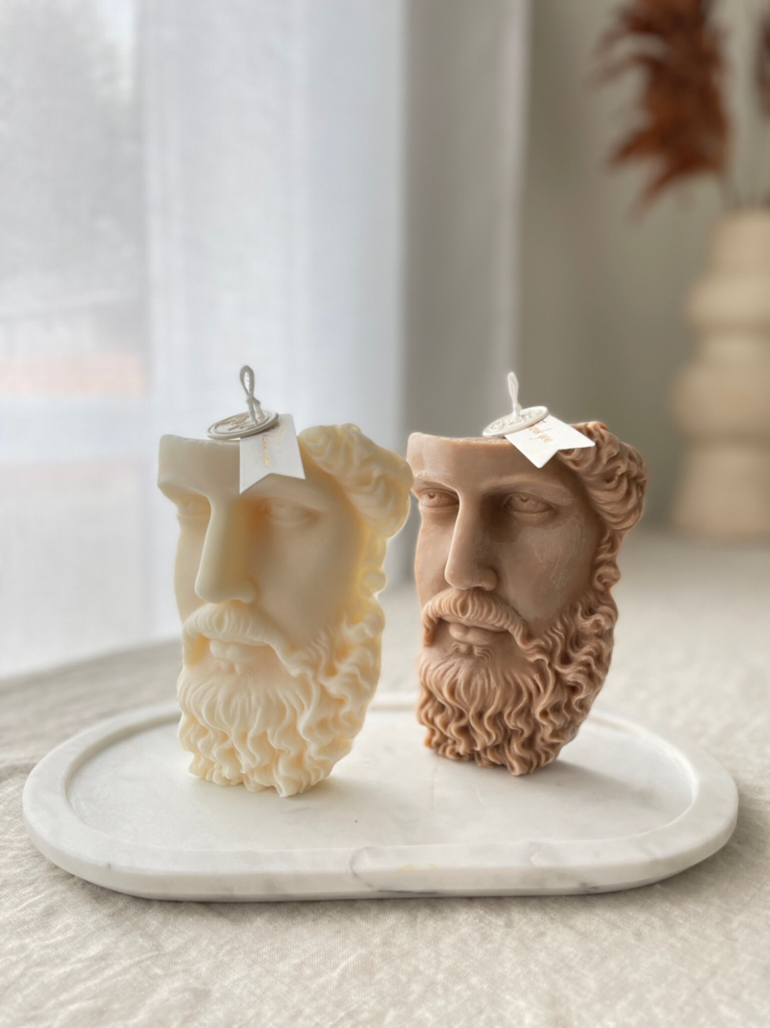 Greek Half Head Sculpture Candle, Shaped Candle, Sculptural Candle ...