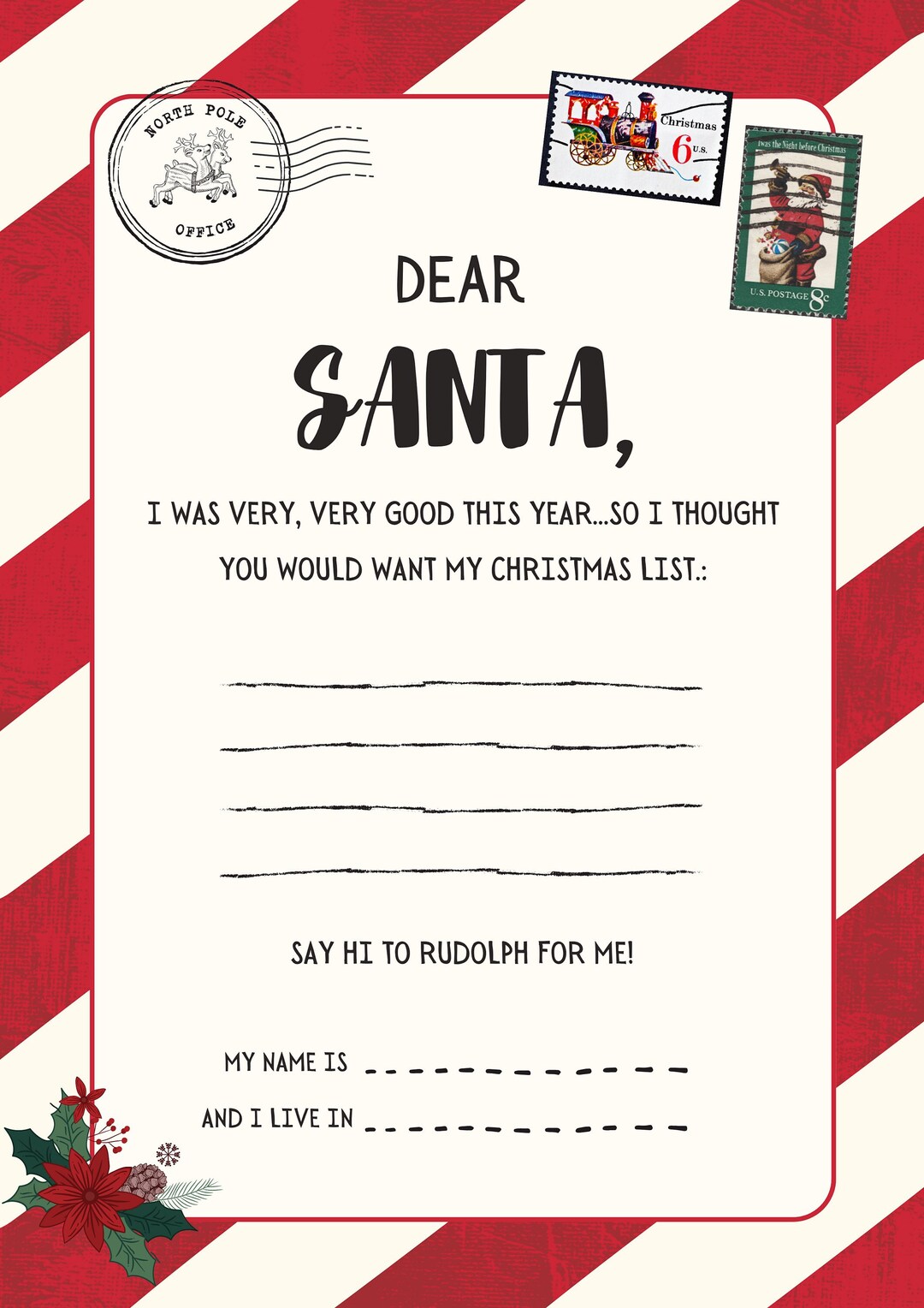 Christmas List, Letter for Santa - Etsy