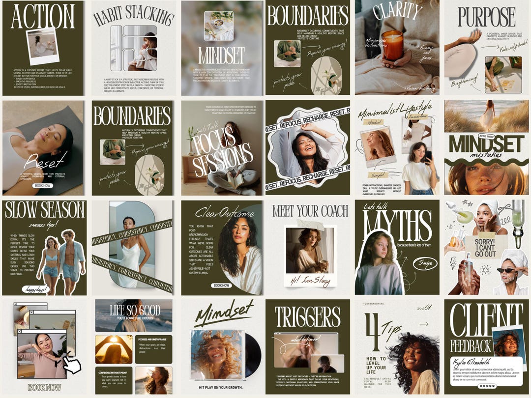 Mindset Coach Instagram Templates | Life Coach Templates | Mindset ...