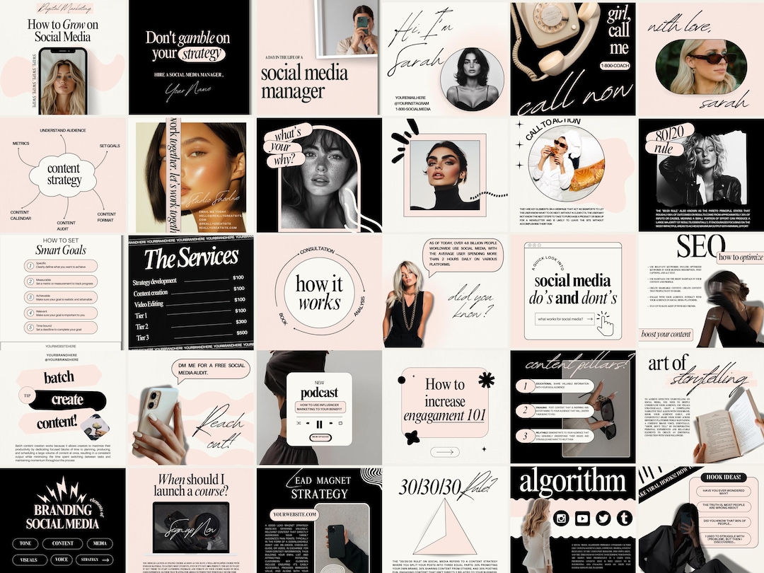 Social Media Manager Instagram Templates, Social Media Manager ...