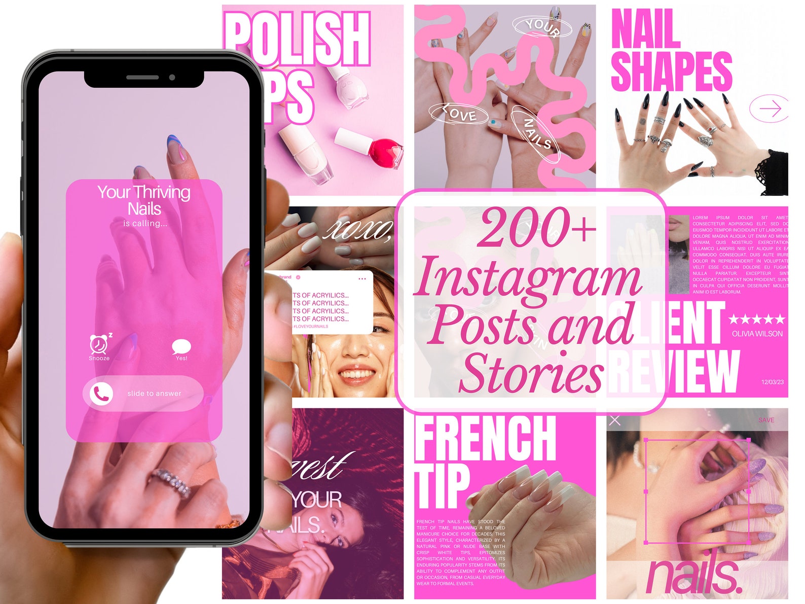 Pink Nail Tech Instagram, Nail Salon Instagram, Nail Tech Marketing ...