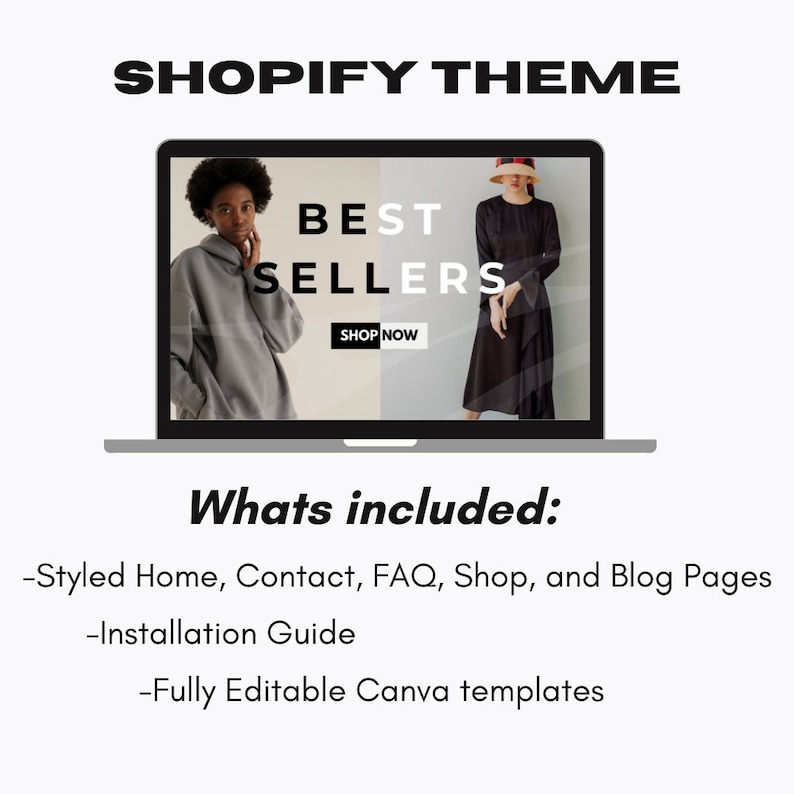 Black and White Shopify Theme, Shopify Banner, Shopify Store Template ...