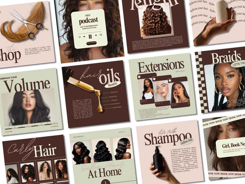 Hair Stylist Instagram Templates, Hair Stylist Templates, Hairstylist ...