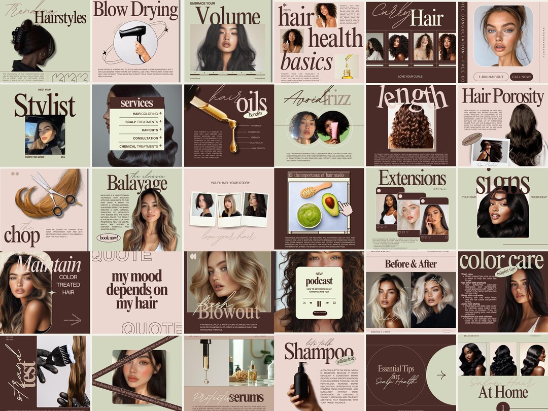 Hair Stylist Instagram Templates, Hair Stylist Templates, Hairstylist ...