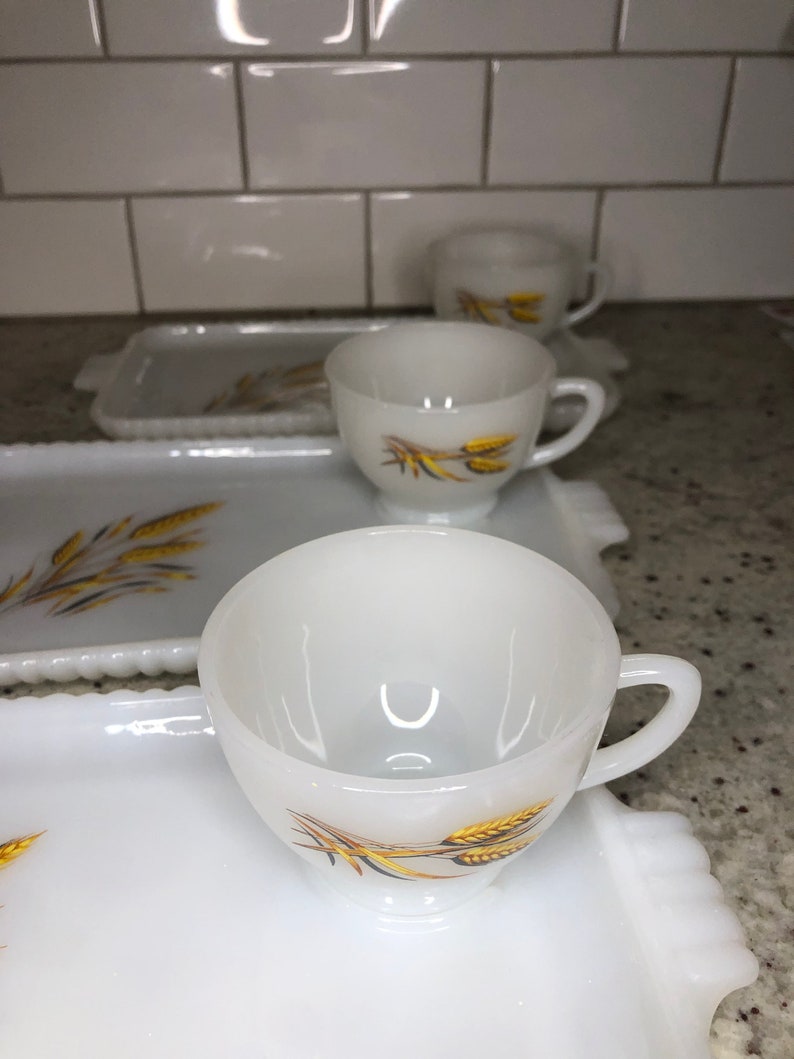 Anchor Hocking Milk Glass Luncheon Trays Wheat Pattern - Etsy