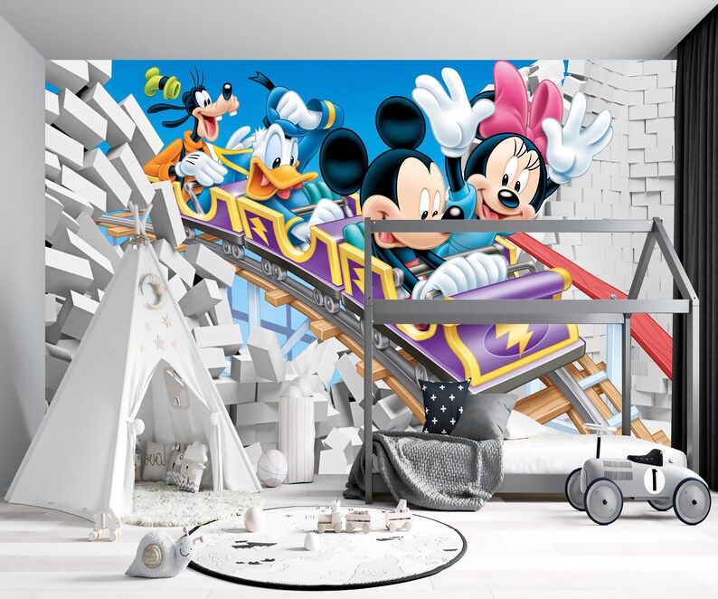 Mickey and Minnie Peel and Stick Wallpaper, Kids Room Wallpaper ...
