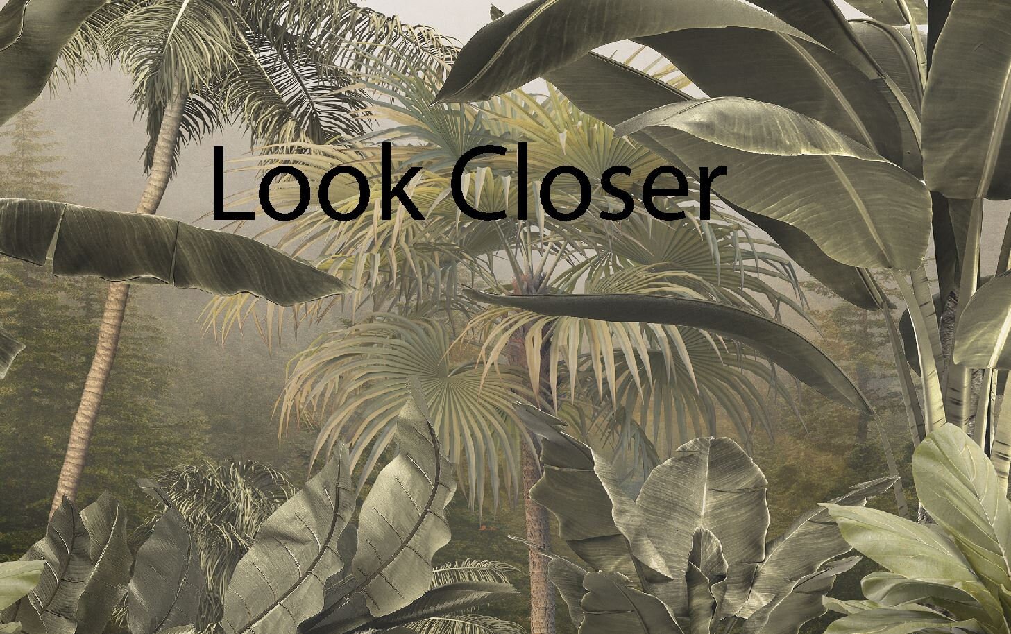 Palm Tree Themed Peel and Stick Non-woven Textile Tropical Wall Mural ...