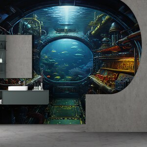 Submarine Cabin Undersea, Removable Wallpaper, Washable, Wall Mural ...