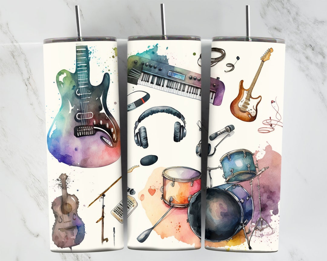 Music Water Color 20oz Tumbler Wrap Sublimation Prints - Etsy