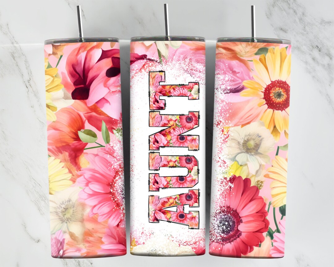 AUNT Floral 20oz Sublimation, Sublimation Wraps, Sublimation Bundle ...