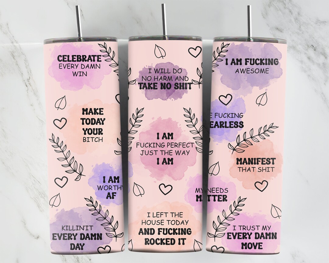 Rude Daily Quotes, Inspiration Quotes 20oz Tumbler Wrap, Feathers With ...