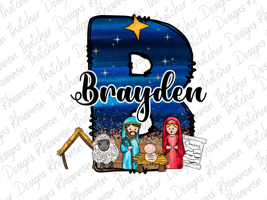 Nativity Scene Letters, Christmas Png, Add Your Own Name , Entire ...