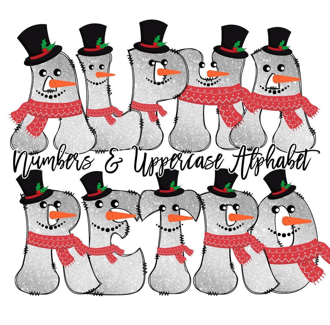 Christmas Snowman Alphabet Letters, With Clip Art Attached, Name Doodle ...