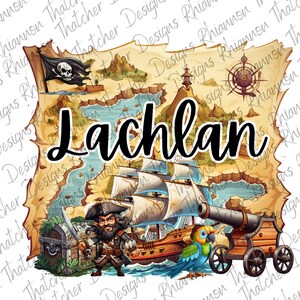 Pirate Kids Name PNG, Treasure Map, Kids Name Sublimation Designs, Fun ...