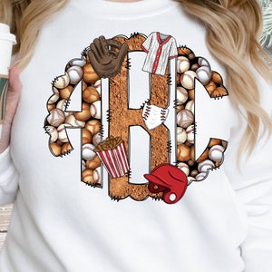 Baseball Monogram, With Hand Drawn Attached Clip Art, Custom Name ...