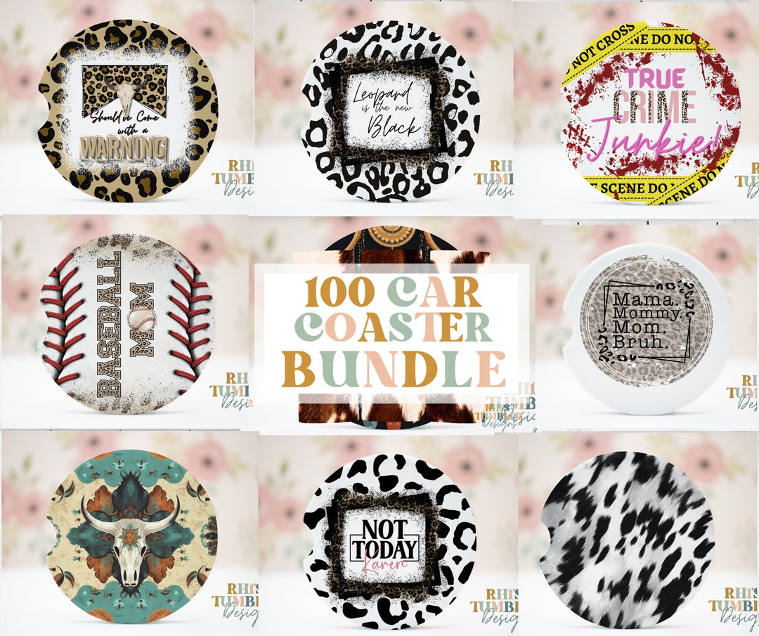 100 Car Coaster Bundle, Sublimation Coaster, Coaster Sublimate, Instant ...