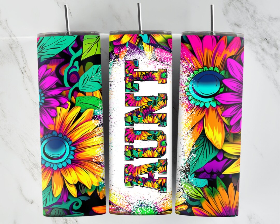 AUNT Floral 20oz Sublimation, Sublimation Wraps, Sublimation Bundle ...
