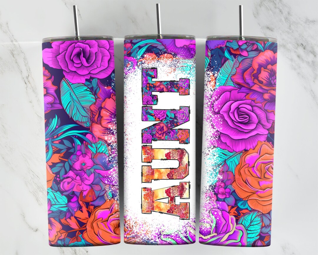AUNT Floral 20oz Sublimation, Sublimation Wraps, Sublimation Bundle ...