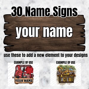 Name Signs PNG , Add Your Name, Bundle Name Sign for Sublimation ...