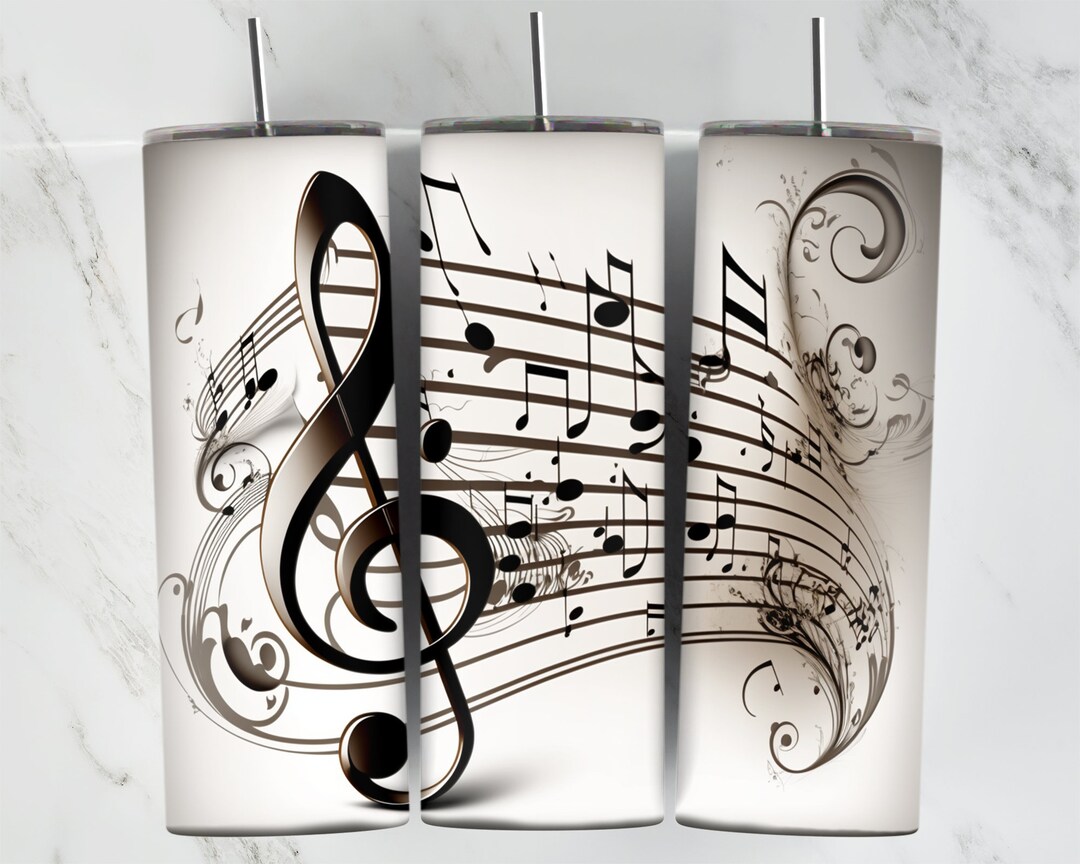 Music Notes 20oz Tumbler Wrap, Sublimation Prints, Digital Download ...