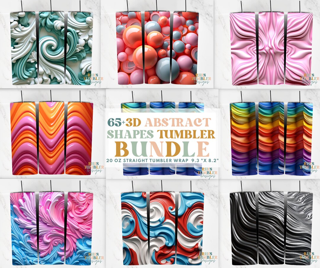 65 3D ABSTRACT SHAPES, 20oz Sublimation Bundle, 3D Sublimation Wraps ...