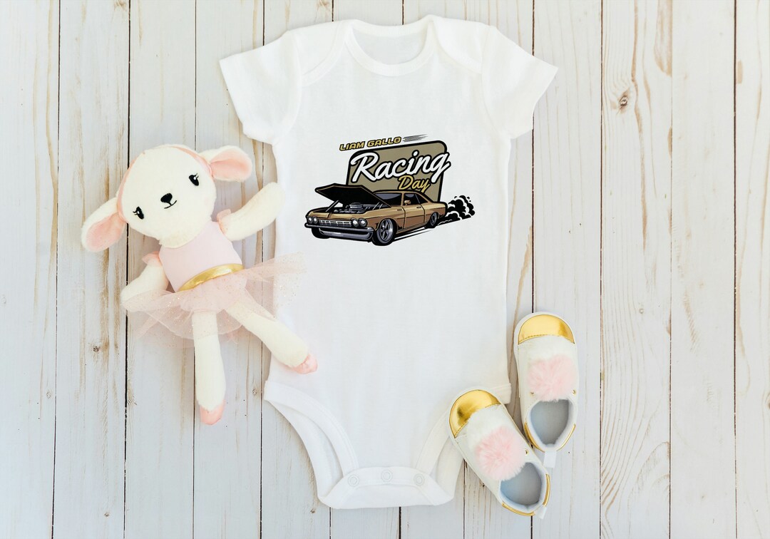 Racing Day Custom Baby Onesie Classic Baby Shower Short Sleeve Bodysuit ...