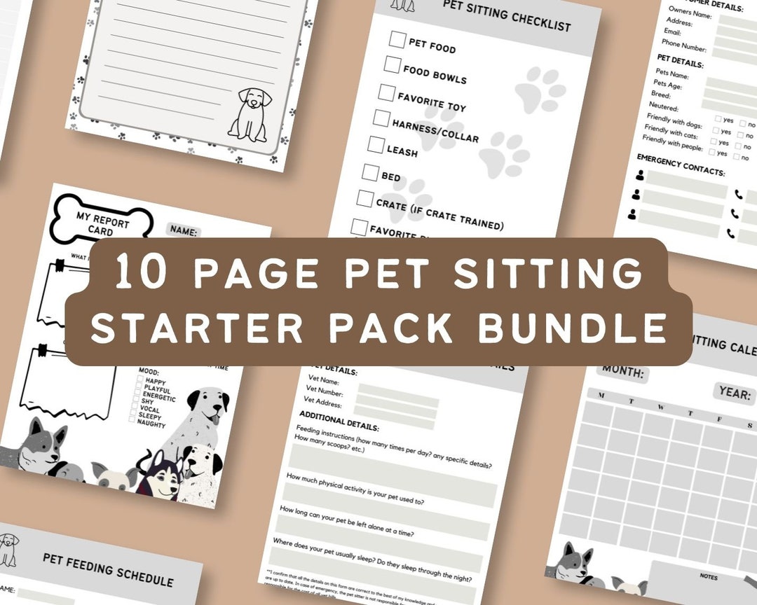 Pet Care Printable Starter Package | Printable | Easy Download | Dog ...