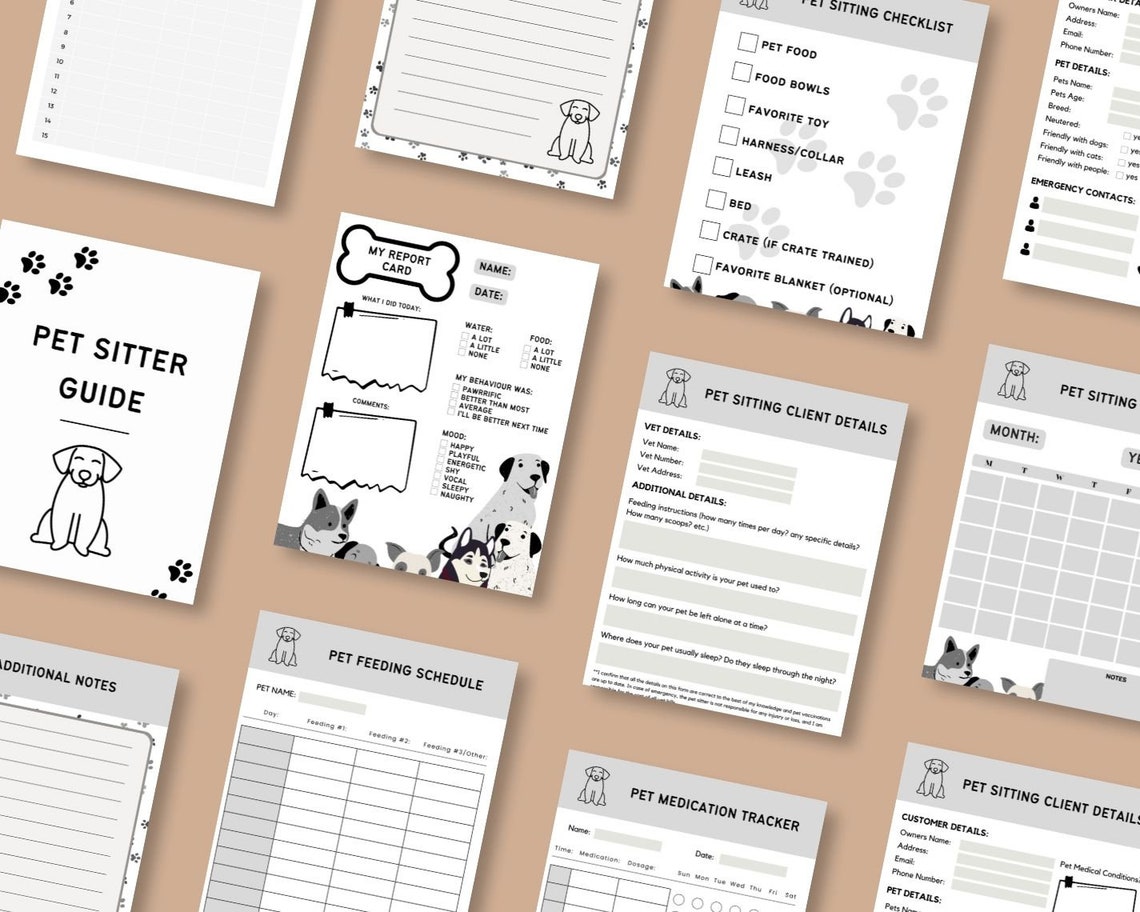 Pet Care Printable Starter Package | Printable | Easy Download | Dog ...