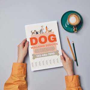Dog Walker Editable Flyer Printable Canva Template | Instant Download ...