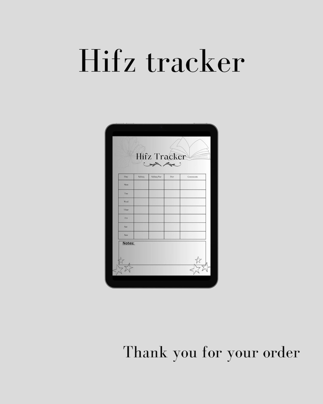 Digital Hifz Tracker Islamic Printable Tracker Goodnotes Planner ...