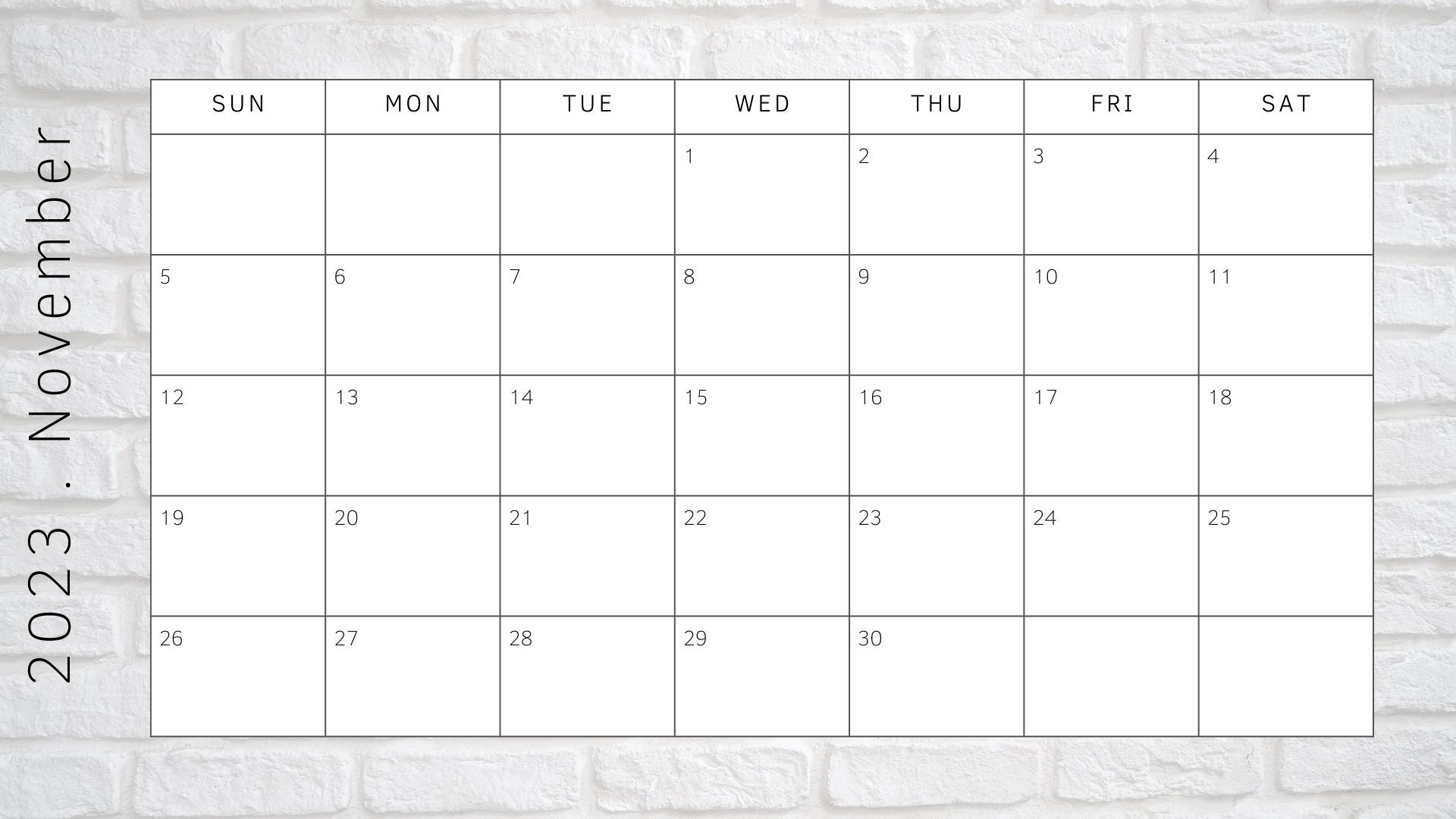 2023 Full Year Calendar Simple Minimalist Design Printable - Etsy
